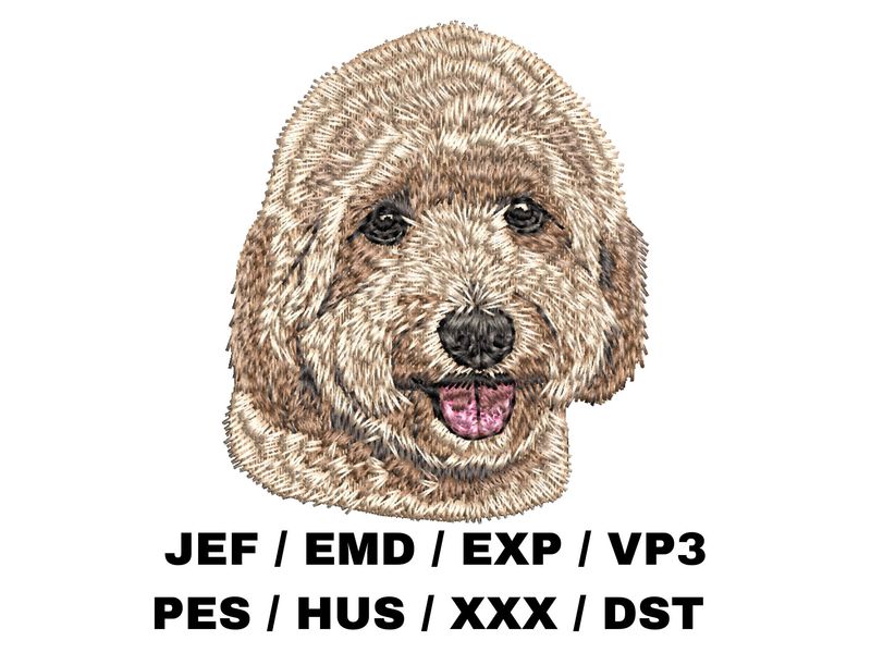 Realistic Cockapoo Machine Embroidery Design – Dog Portrait File