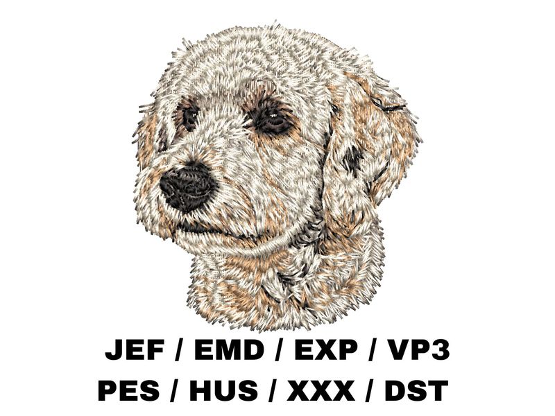 Labradoodle Portrait Machine Embroidery Design