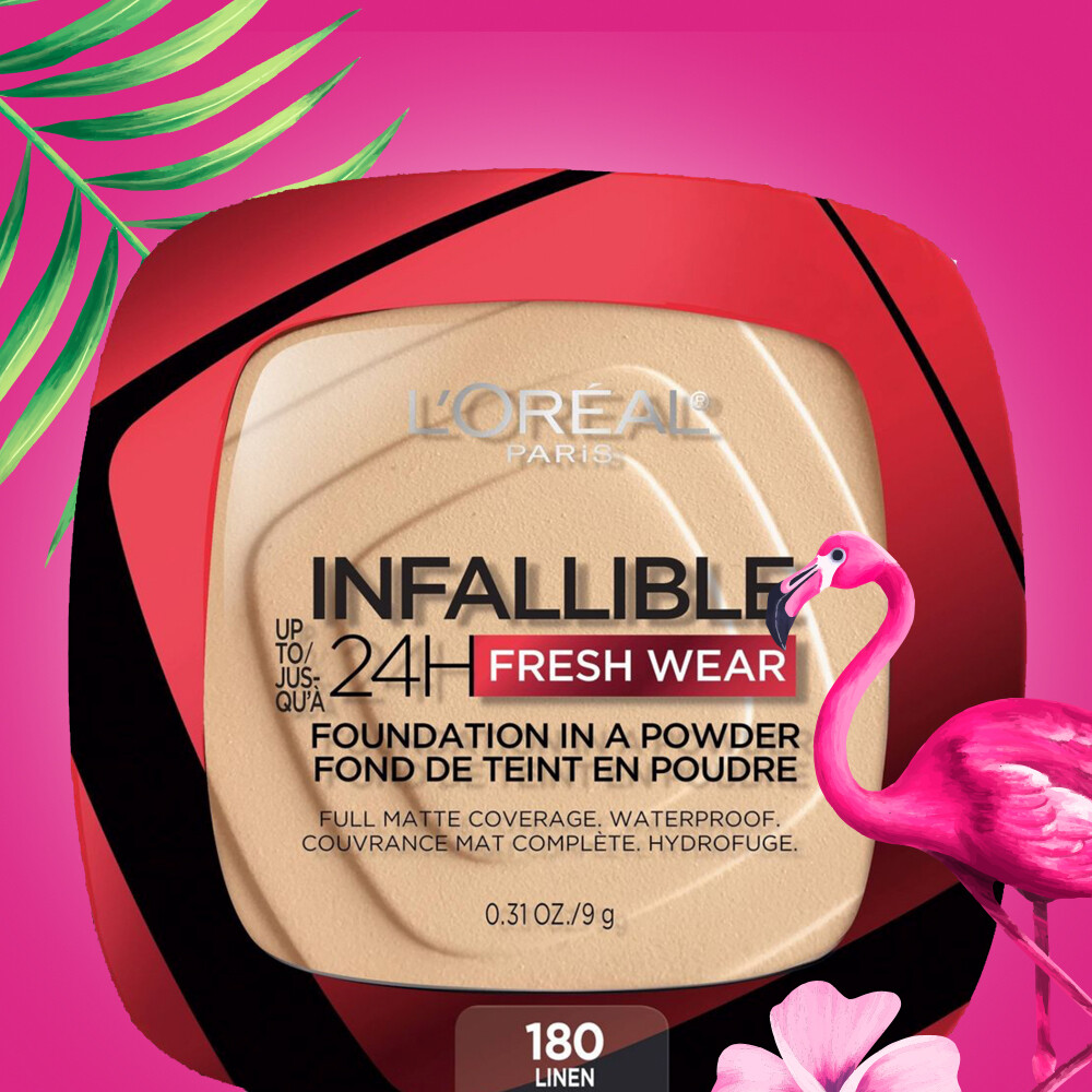 Loreal Infallible 24H Fresh Wear Foundation in a Powder, 180 Linen