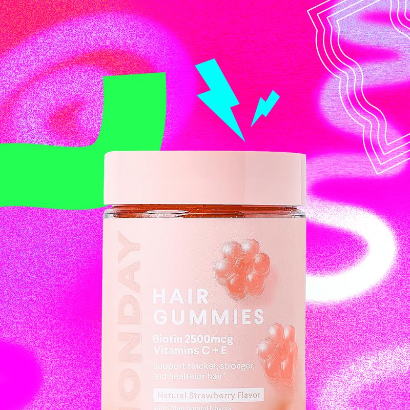 Monday Hair Gummies Biotin 2500 mcg Vitamins C+E, Strawberry Flavor