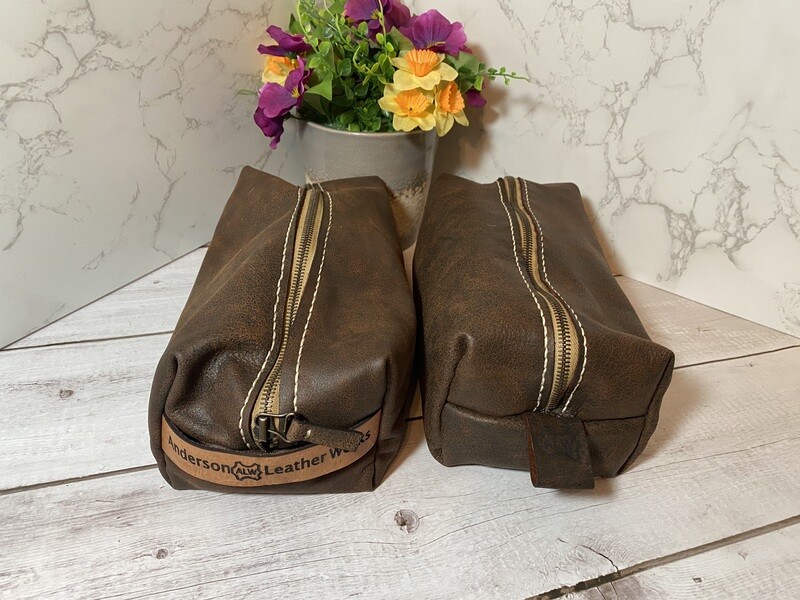 Dopp Kit, Genuine Leather Dopp Kit, Shaving Bag, Makeup Bag, High ...