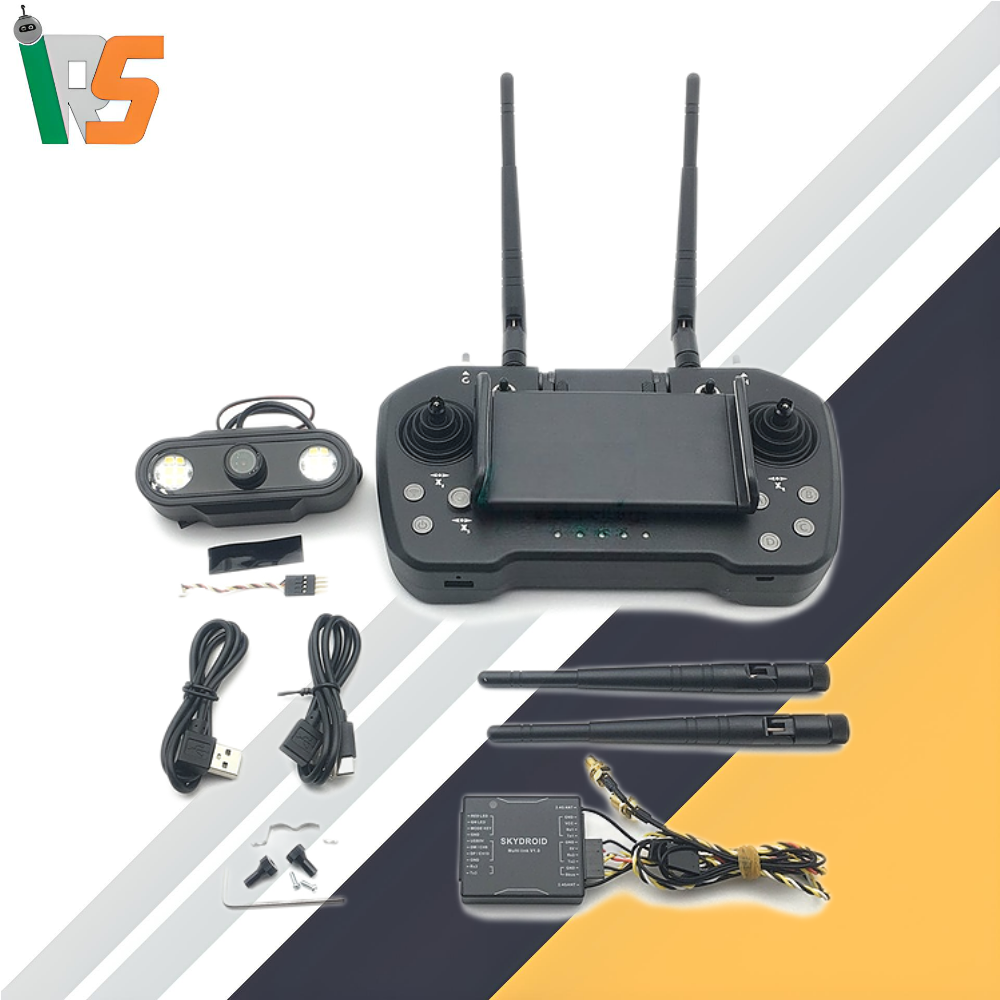 SKYDROID T12 2.4GHz 12CH Remote Control with 3 in1 Night LED Camera For ...