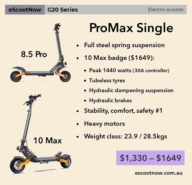 G20 ProMax Electric Scooter Series (Vlaken G2 Pro / Max ODM) [DISCONTINUED]