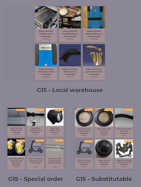 G15 Commander Spare Parts