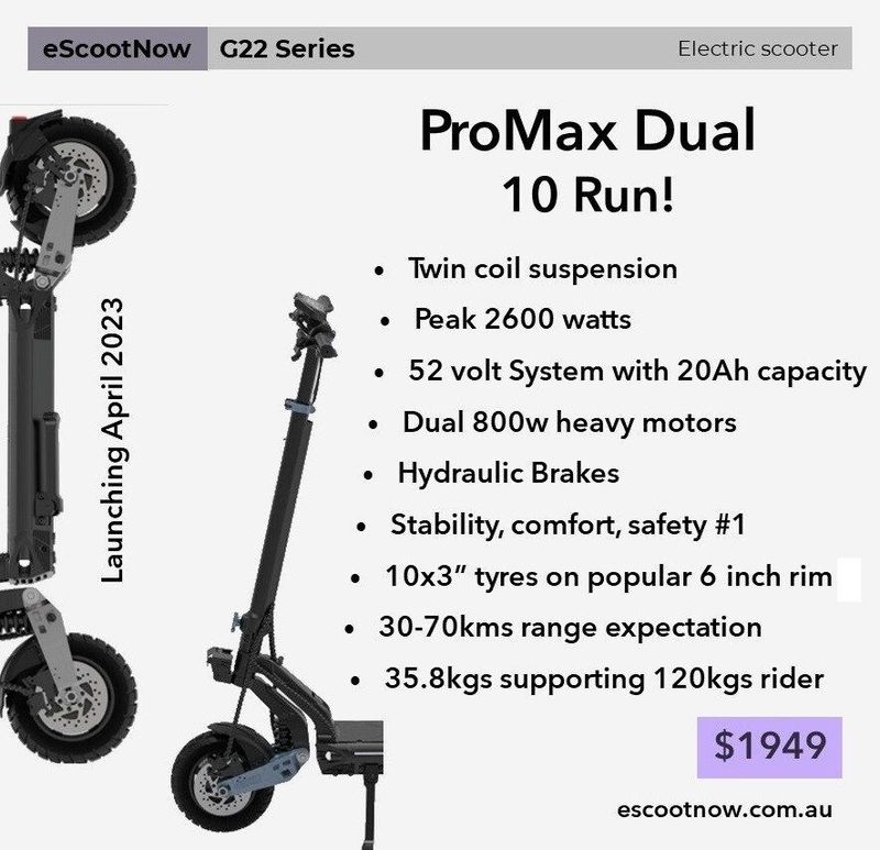 G22 ProMax 10 Run! Electric Scooter (Vlaken G2 Master ODM) [DISCONTINUED]