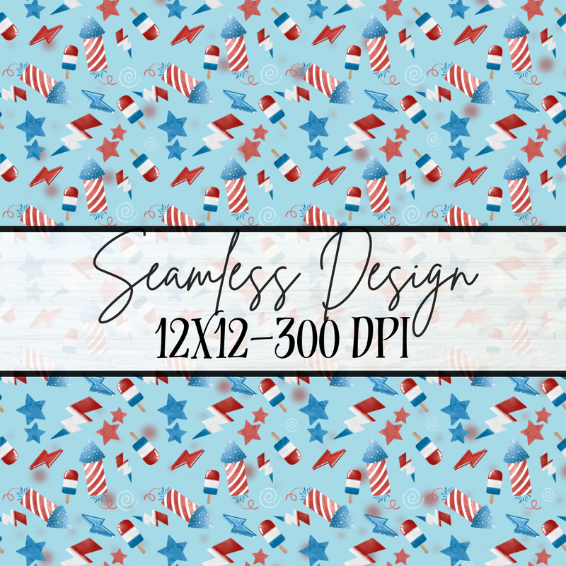 BOOM BOOM Seamless-Blue/Scaled Print