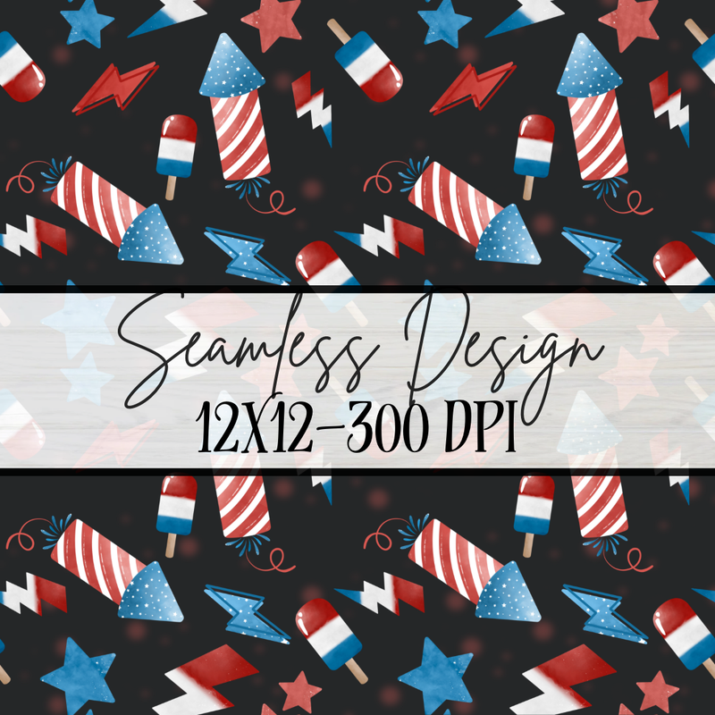 BOOM BOOM Fourth! Seamless-Black BG/Scaled