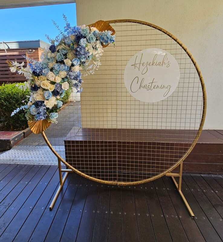 Round Mesh Backdrop - Gold - Floral Design
