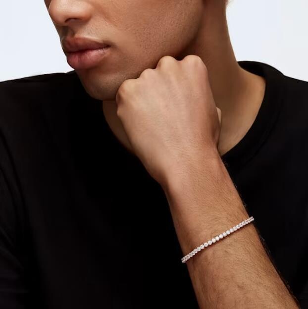 Swarovski Tennis Deluxe Armband Rundschliff WeiB Rosegold Legierungsschicht