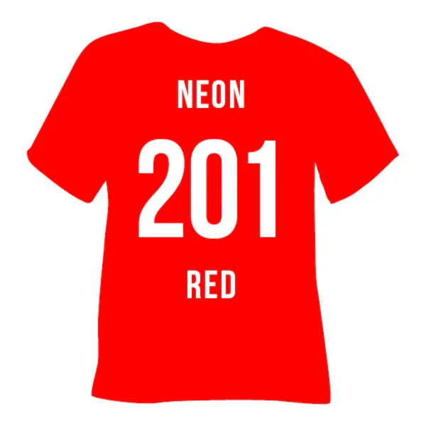 Neon Red Flock Heat Transfer Vinyl 205mm x 1m