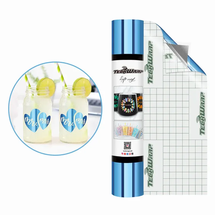 TeckWrap Bubble Free Mirror Chrome Adhesive Vinyl- Cool Blue