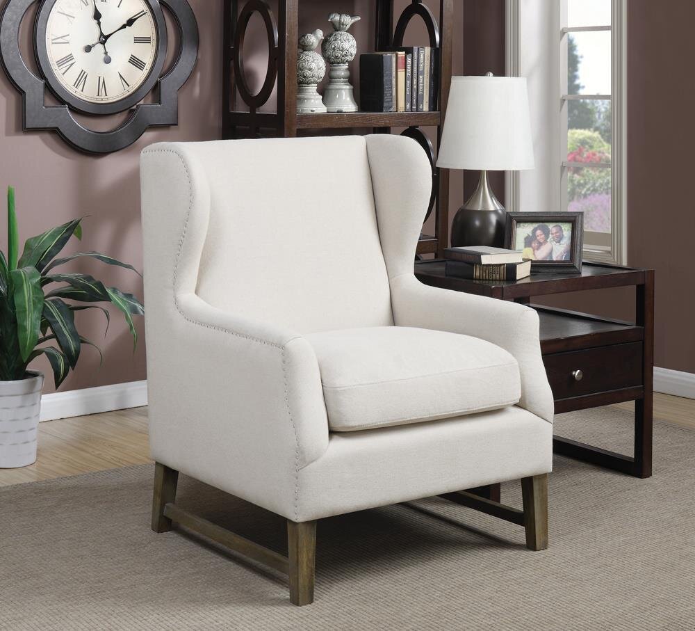 Wing Back Accent Chair - White