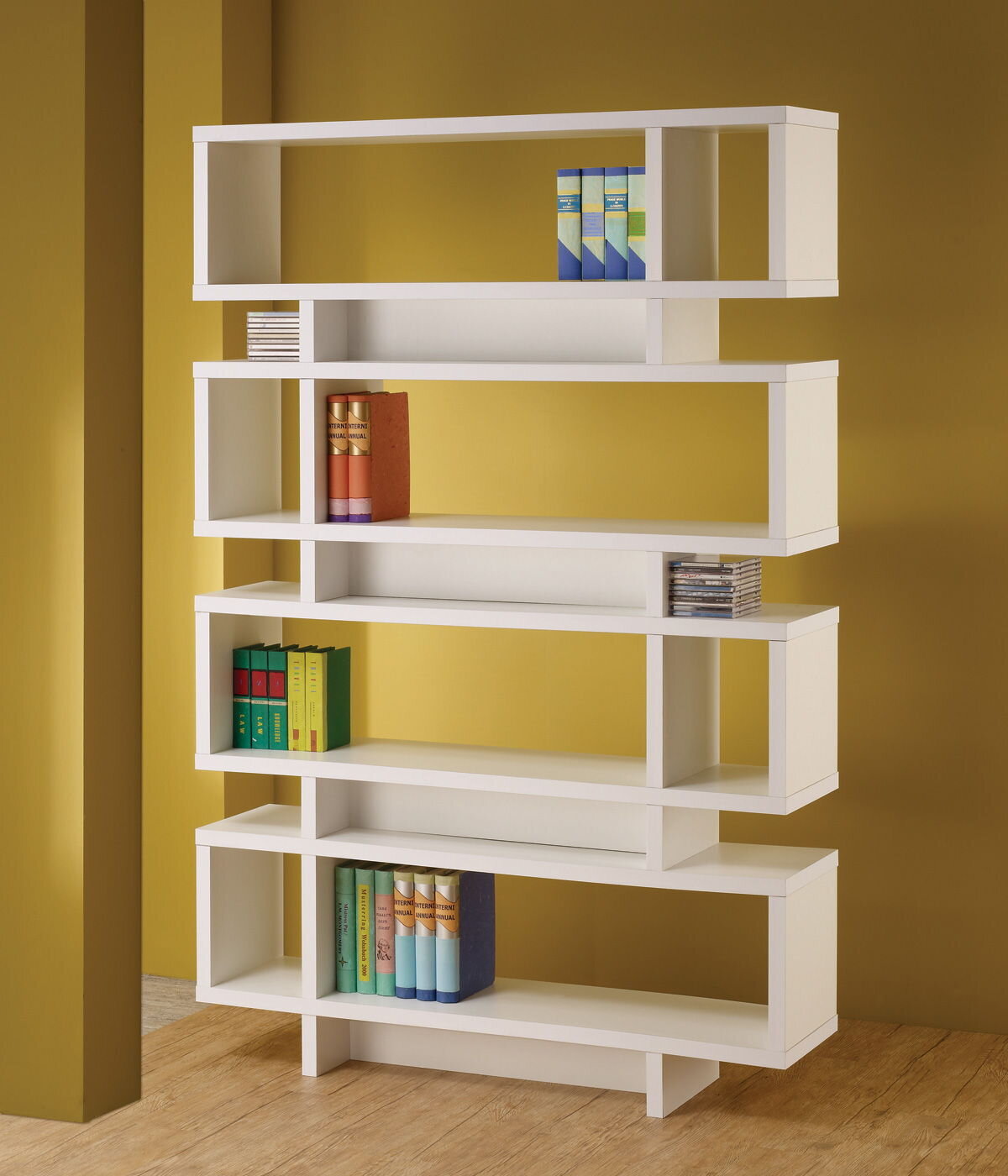 4-tier Open Back Bookcase - White