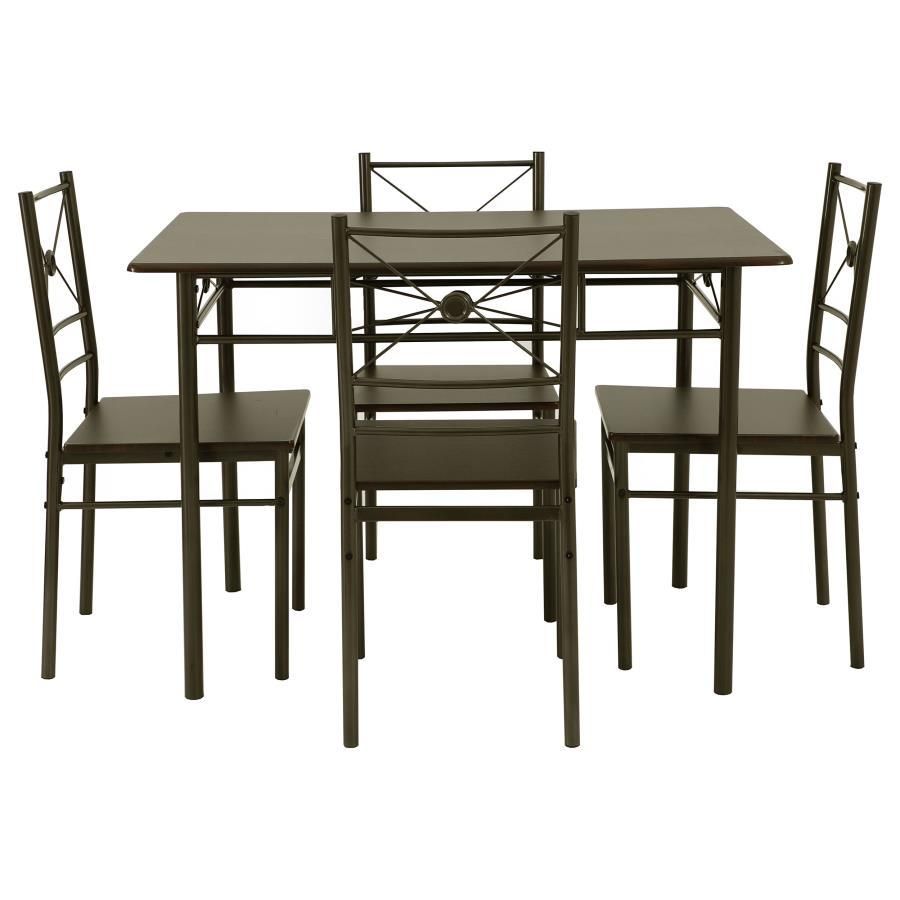 Anna - 5 Piece Rectangular Dining Set - Dark Bronze