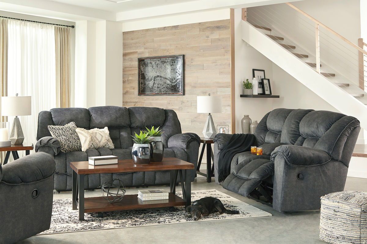 Capehorn Granite 3 Pc. Reclining Sofa Loveseat Rocker Recliner