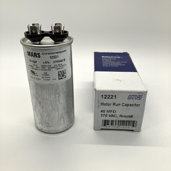 12221 Mars Motor Run Capacitor 40MFD 370VAC