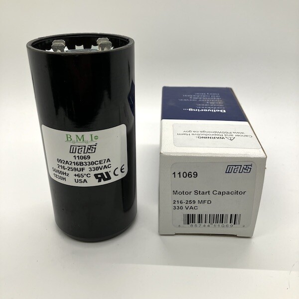 11069 Mars Motor Start Capacitor 216-259MFD 330VAC