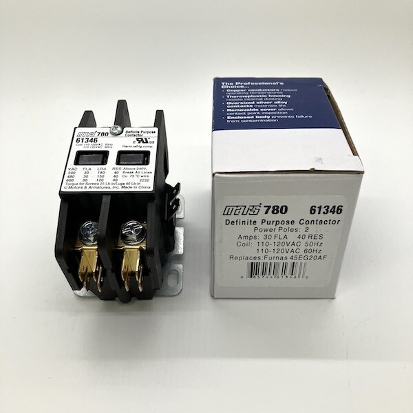 61346 Mars Definite Purpose Contactor 2P 30A 120V QC & SC TERM