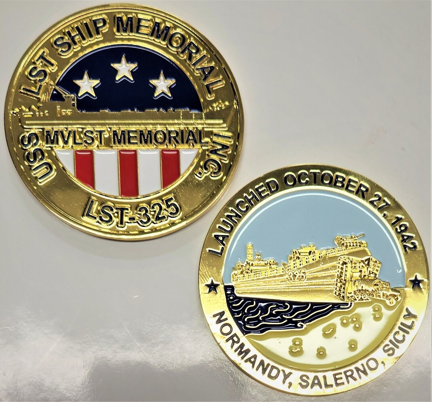 USS LST Memorial Challenge Coin - LST Ship Memorial USS LST Memorial Challenge Coin - LST Ship Memorial