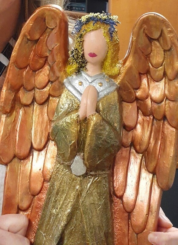 White 18" Custom Angel - blonde hair