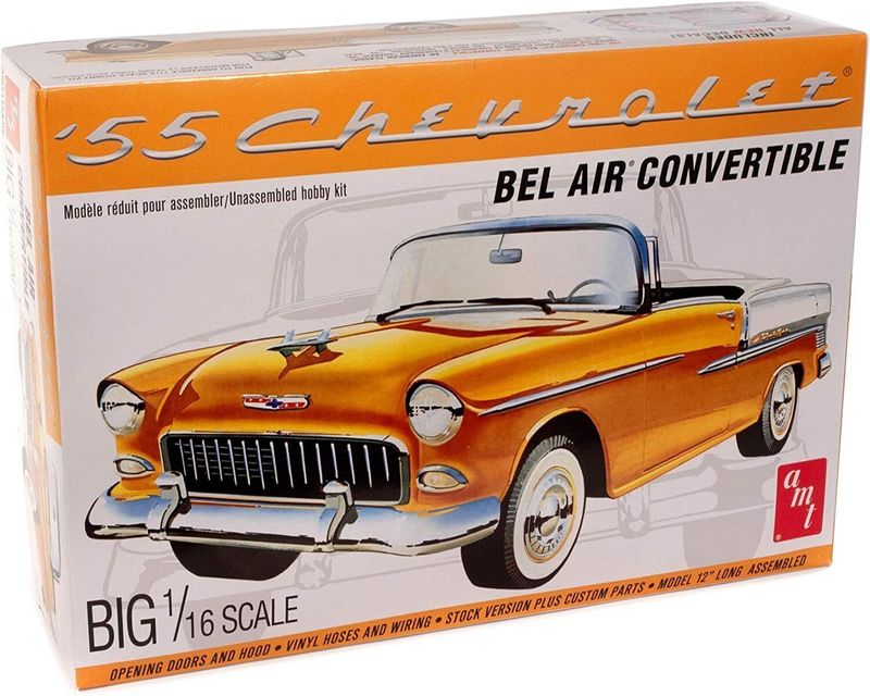 AMT 55 CHEVROLET BEL AIR CONVERTIBLE MODEL KIT, AMT 1134
