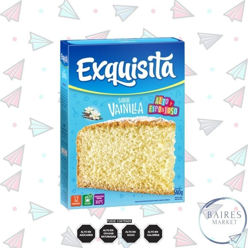 Bizcochuelo Sabor Vainilla, Exquisita,, 450 g / 15,87 oz