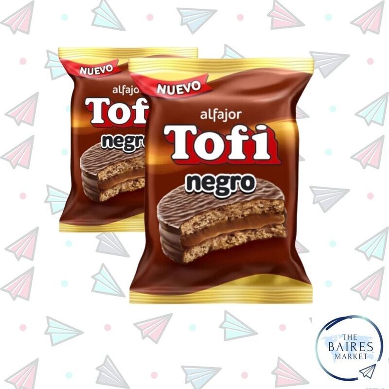 Alfajor de Chocolate Relleno con Dulce de Leche, Tofi