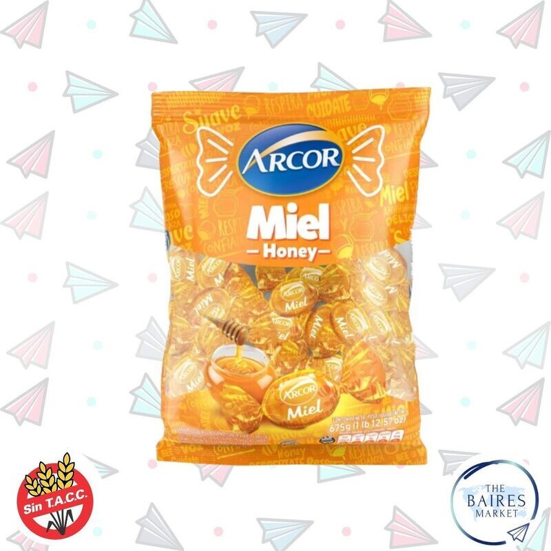 Caramelos Duros, Sabor Miel, Arcor, 675 g / 7,8 oz