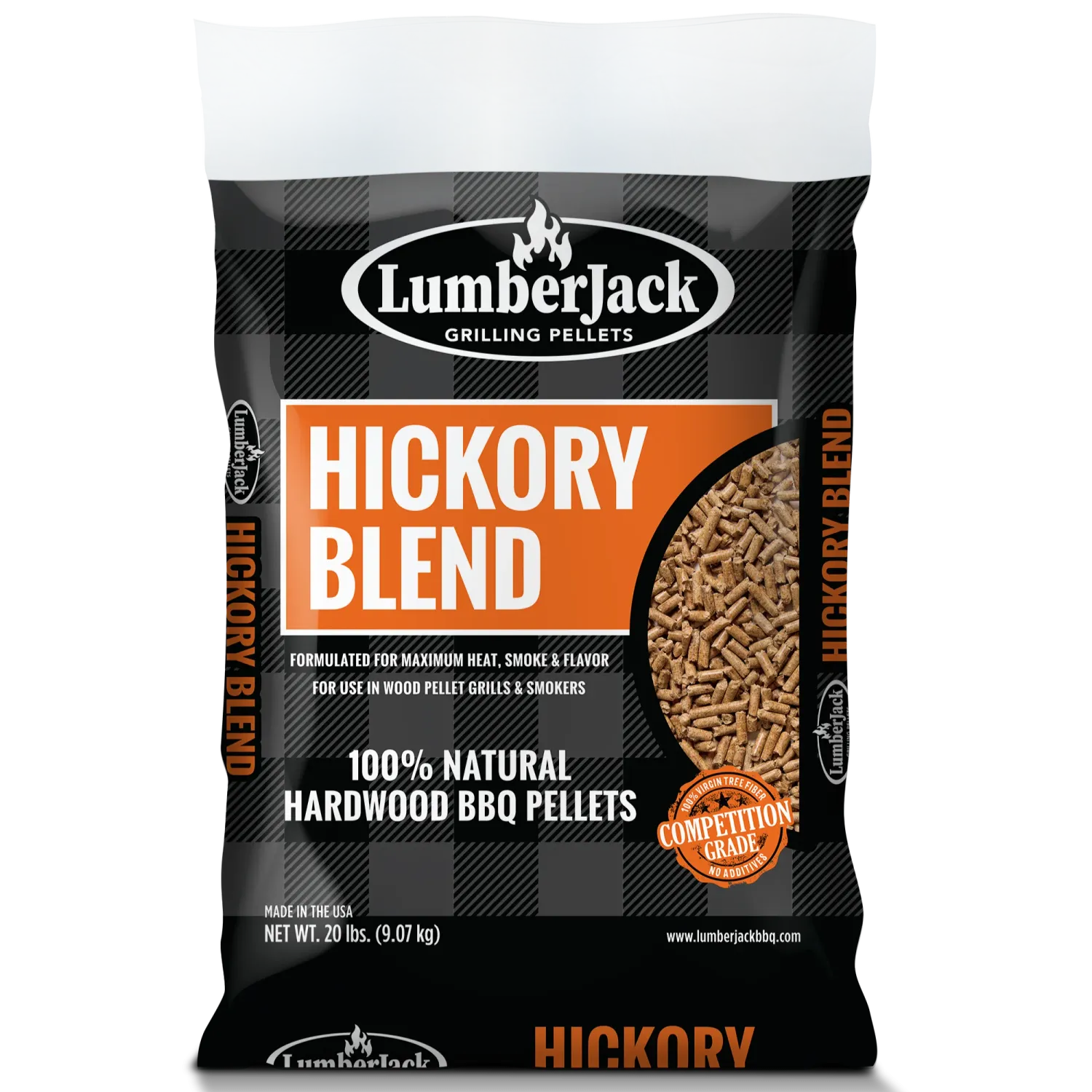 Hickory Blend Lumber Jack BBQ Pellets (40% Hickory/60% Red Oak)
