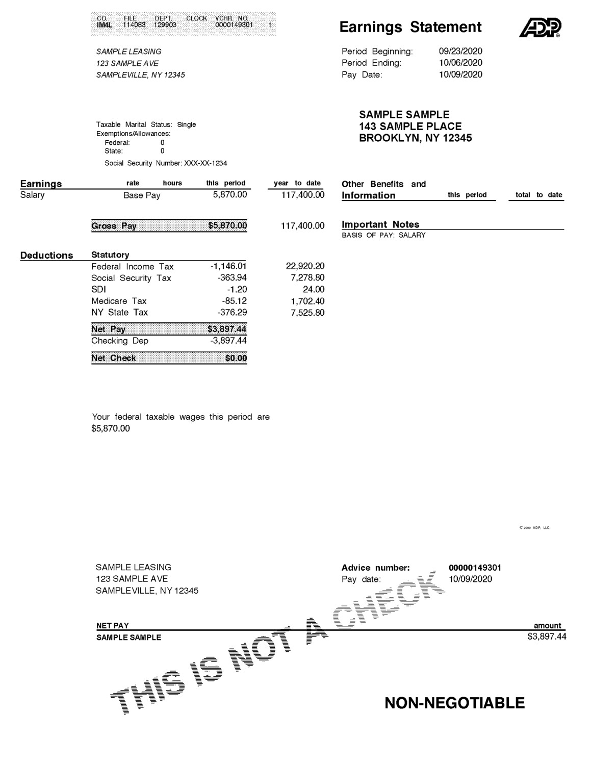 Paystub Editable Template ADP Black Logo Documentplug