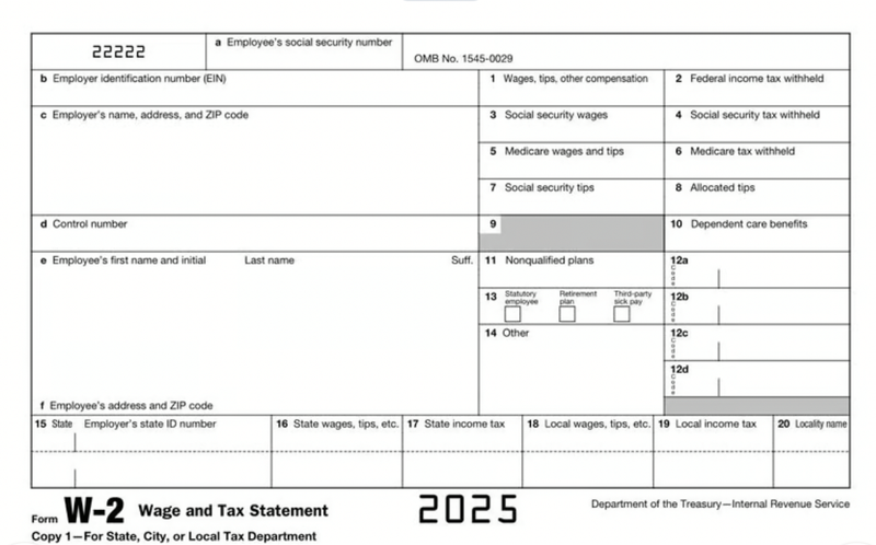 W2 Form Editable Template - 2025 Year | Documentplug