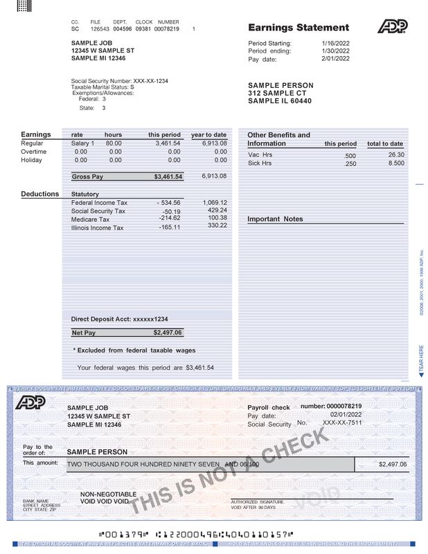 Paystub Editable Template - ADP Full Color | Documentplug