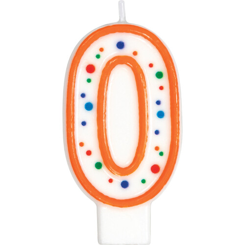 Polka Dot Number Candle #0