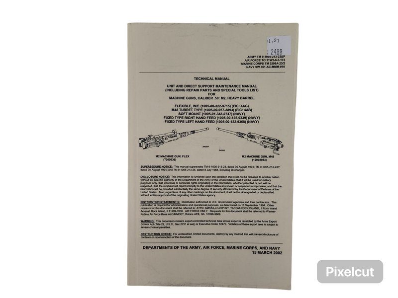 Technical manual for M2 Machine Gun Flex/M48