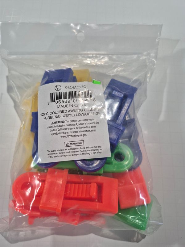 12pc Colored Awning Clamp Set