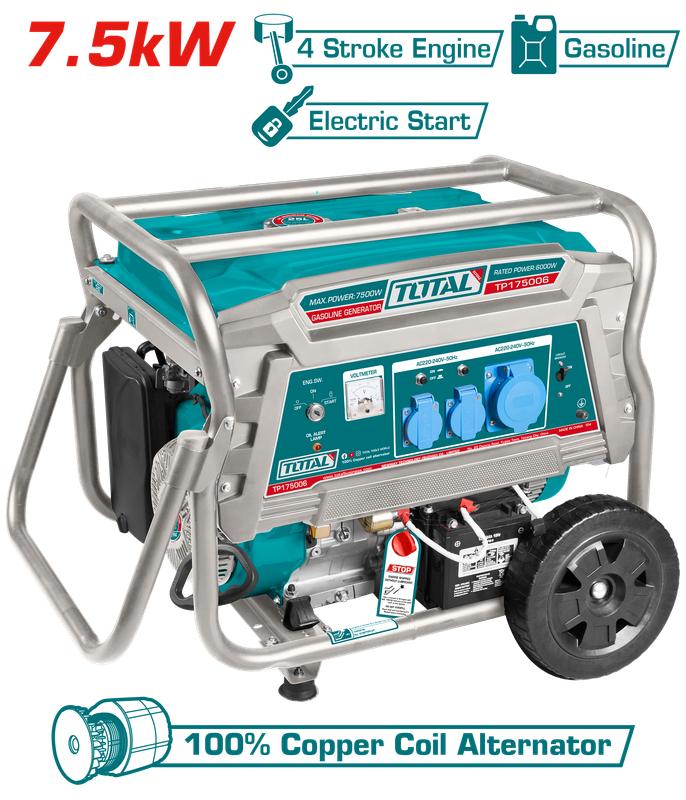Total 7.5kW Gasoline Generator - TP175006