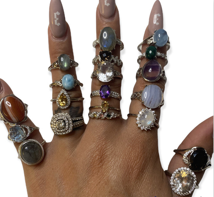 Natural Crystal Rings