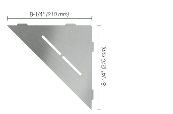 Shelf-E Brushed Stainless Steel Pure Triangular Corner Shelf