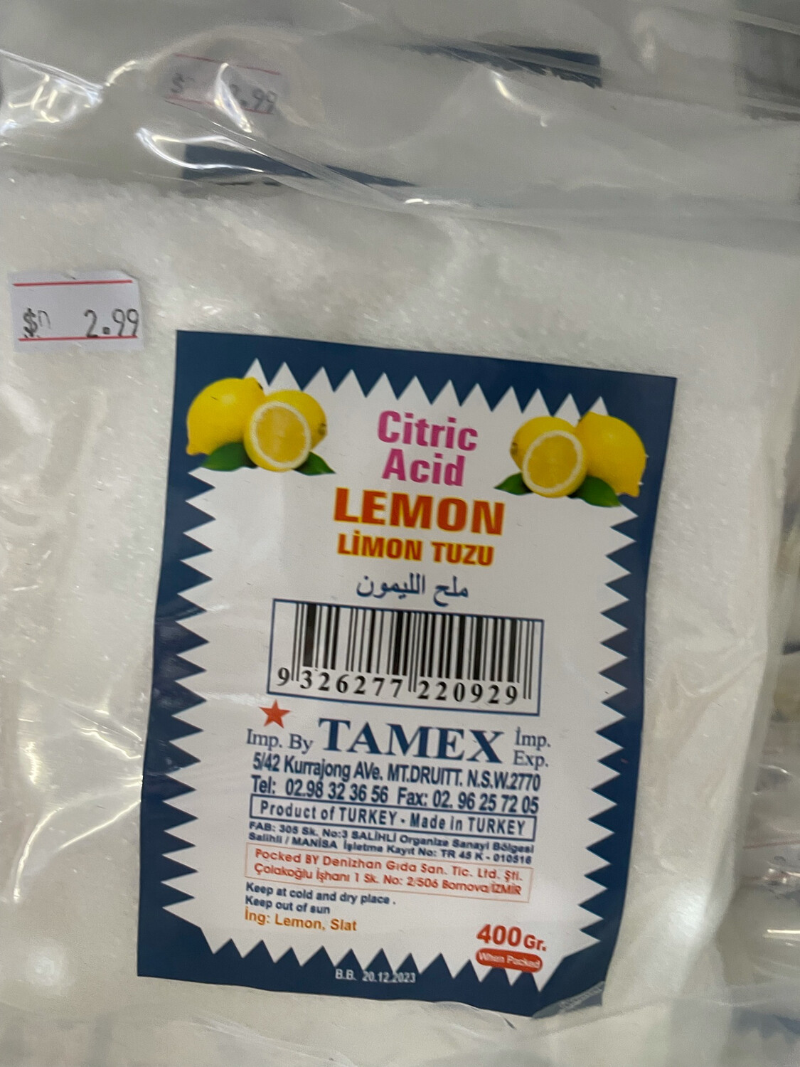 TAMEX Citric acid