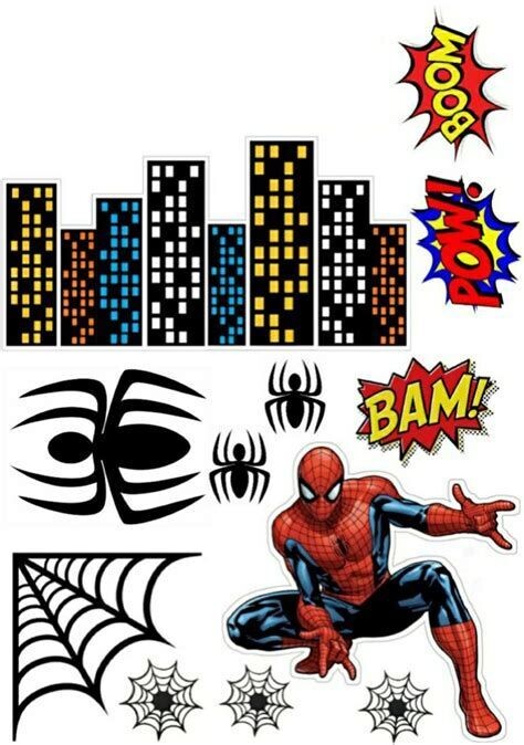 Spider Man Theme, Edible Photo Print Paper Cutout for Cake Topper, Cake ...