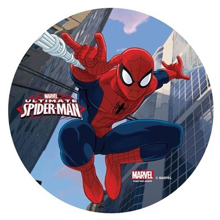 Spider Man Round, Edible Photo Print Paper Cutout for Cake Topper, Cake ...