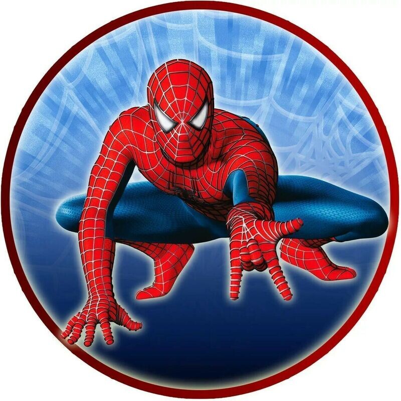 Spider Man Round, Edible Photo Print Paper Cutout for Cake Topper, Cake ...