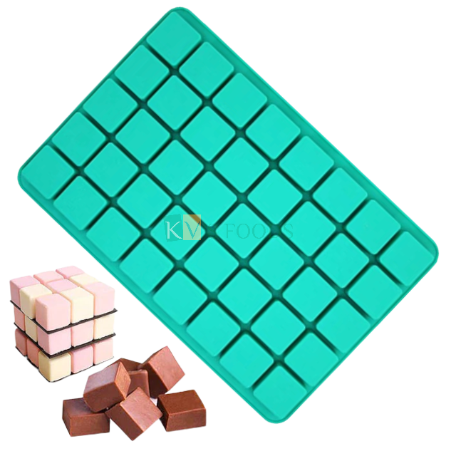 40 Cavity Square Silicone Chocolate, Candy, truffle, Ice Cube Tray ...