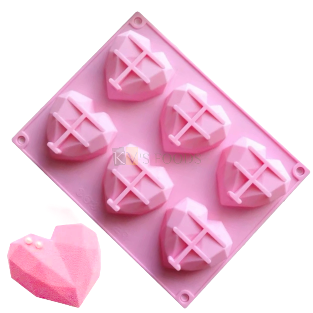 6 Cavity 3D Love Diamond Heart Gem Love Shape Pinata Entremet Small ...