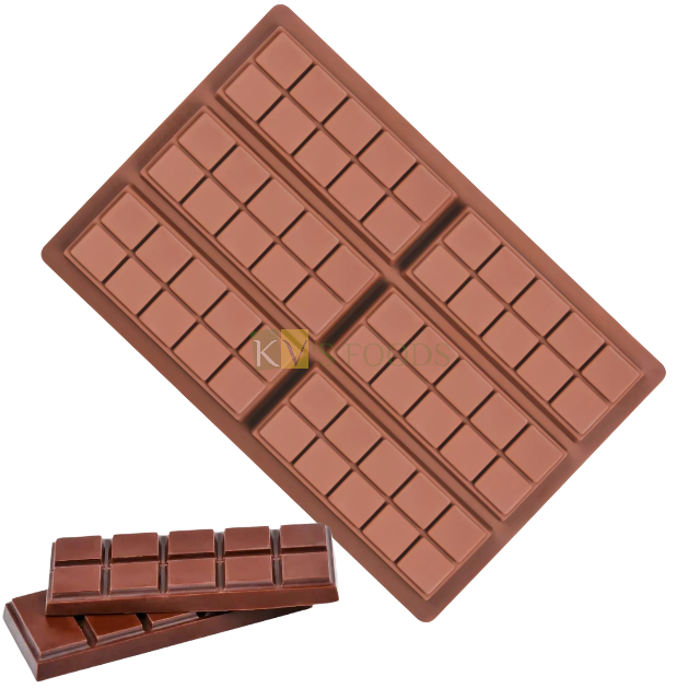 6 Cavity/Grids Medium Rectangle Chocolate Bar Contains 10 Square blocks ...
