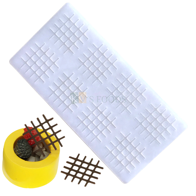 8 Cavity Silicon Square Net Mesh Exp pattern Shape mould, Sugar-craft ...