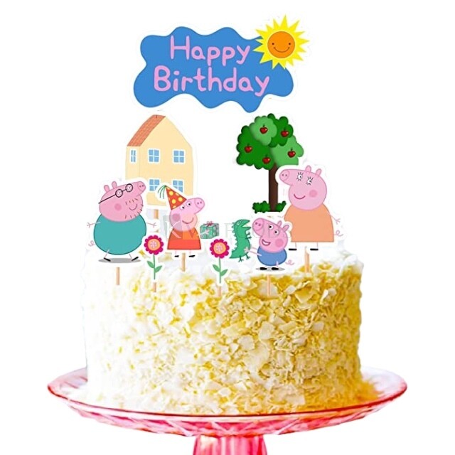 Paper Cutout Theme Banner Cake Toppers