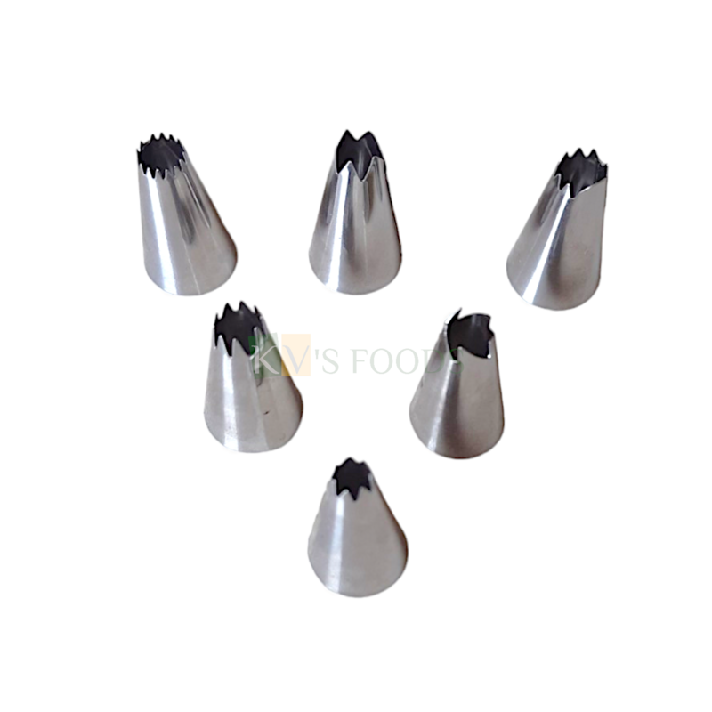6 PCS 6in1 Stainless Steel Flower Nozzles Set, Icing Piping Nozzles ...