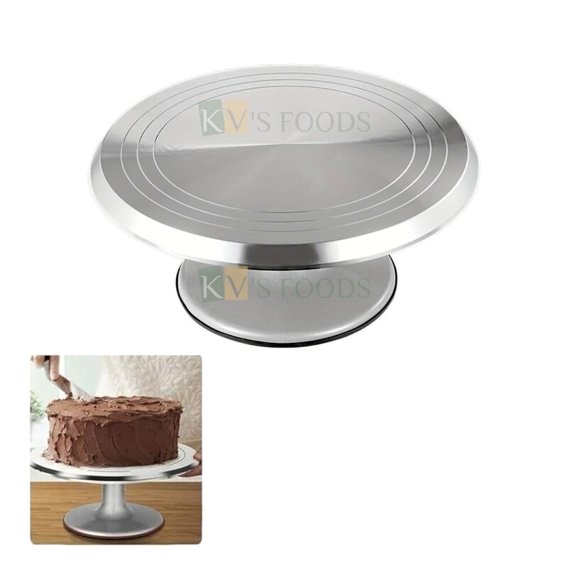 1PC Stainless Steel 360° Rotating Cake Turntable Small Diameter 9.8 ...
