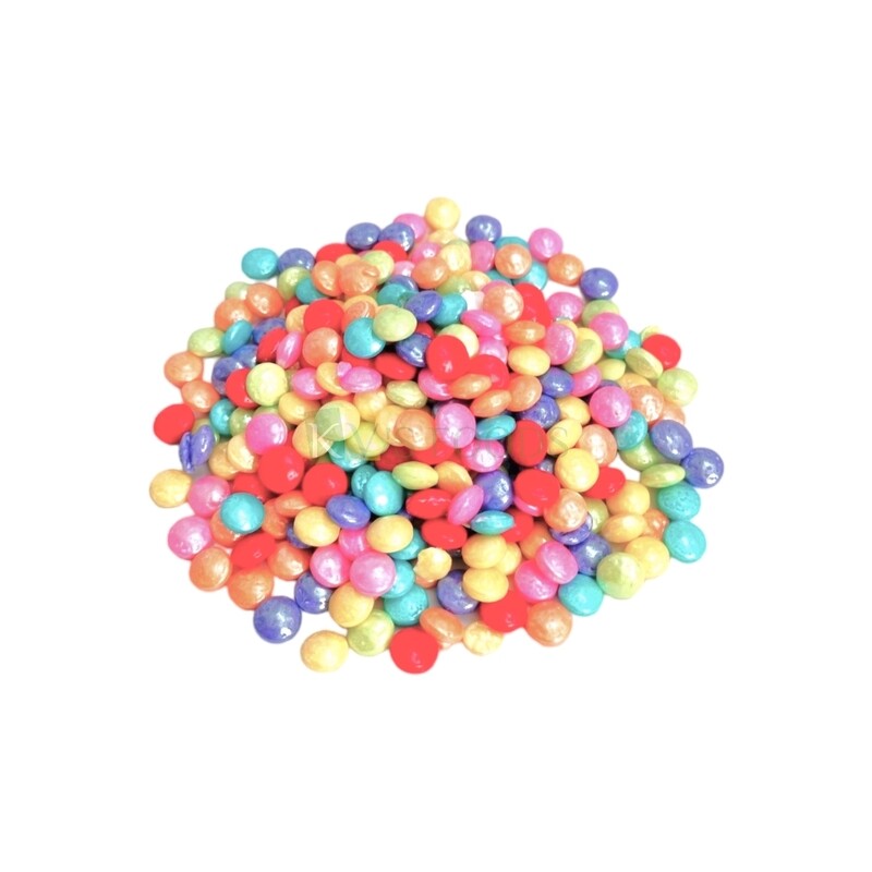 Rainbow Multicoloured Shiny Mini Disc/ Sequin/Gems Buttons Munchies ...